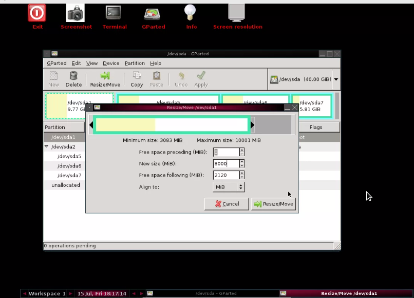 Partitioning Tutorial Using Gparted Creating Partitions Deleting Partition Resizing
