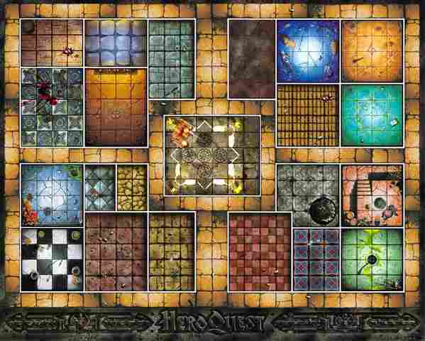 Free dungeon tiles to print: Nouveaux plateaux complets pour Heroquest