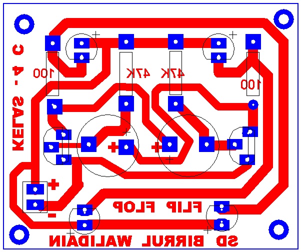 Pcb Flip Flop Dengan 4 Buah Led - Sidara Blogs