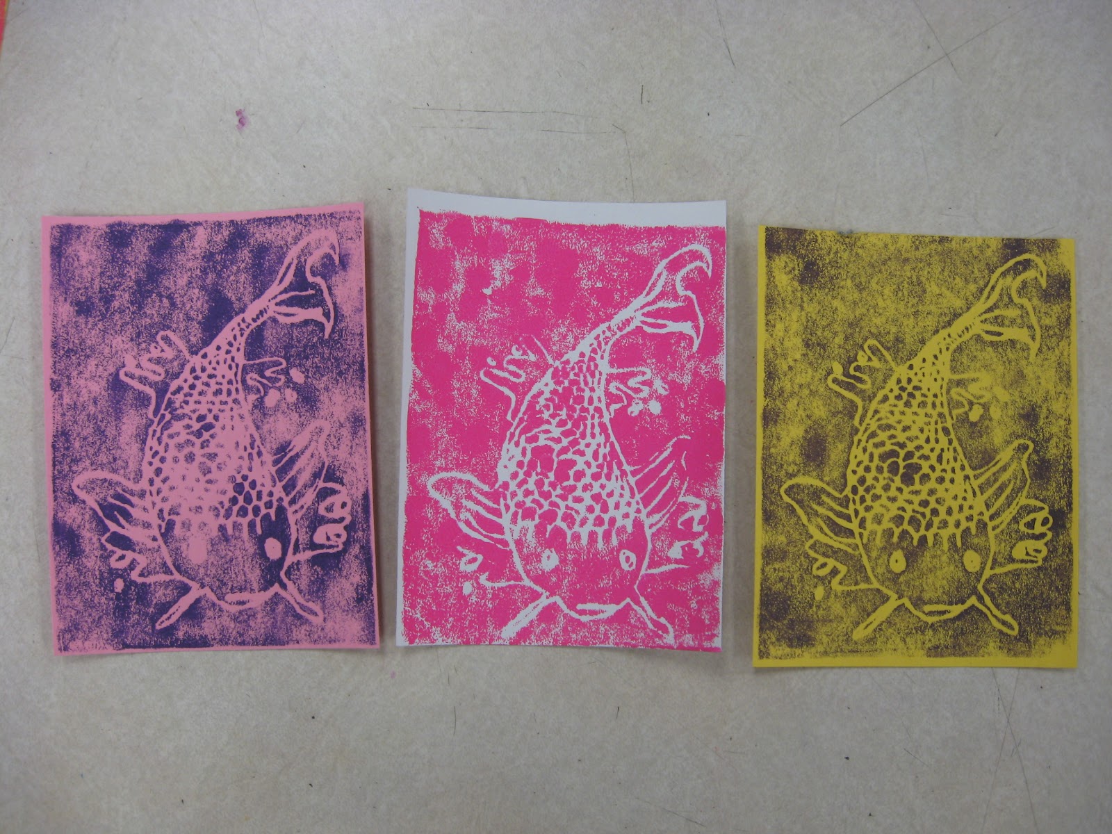 Miss Young's Art Room: 6th Grade Koi Fish Printmaking