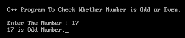 C++ Program to Check Whether The Number is Even or Odd