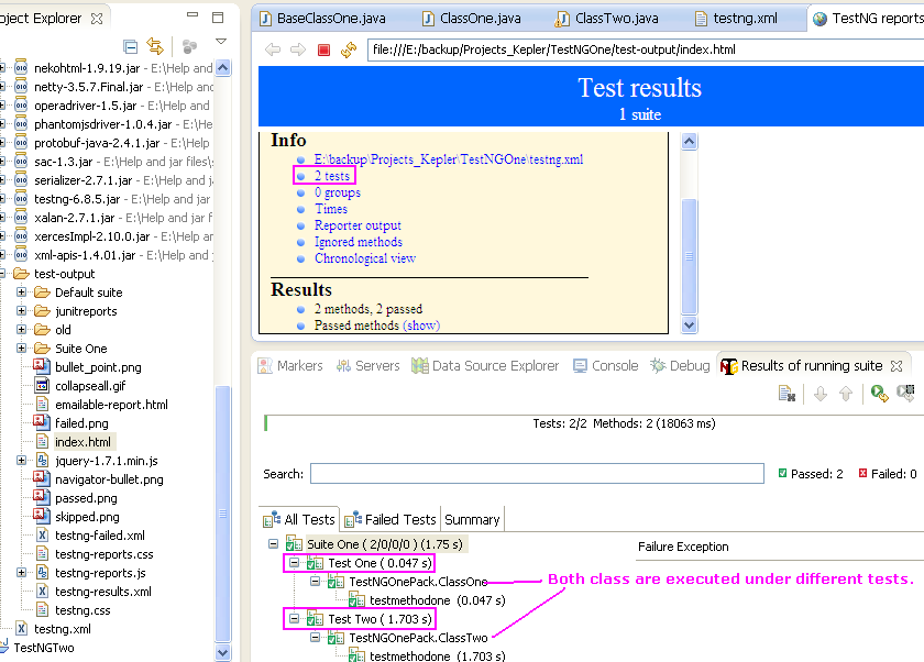Testng Xml Creating Single Or Multiple Tests For Multiple Classes In