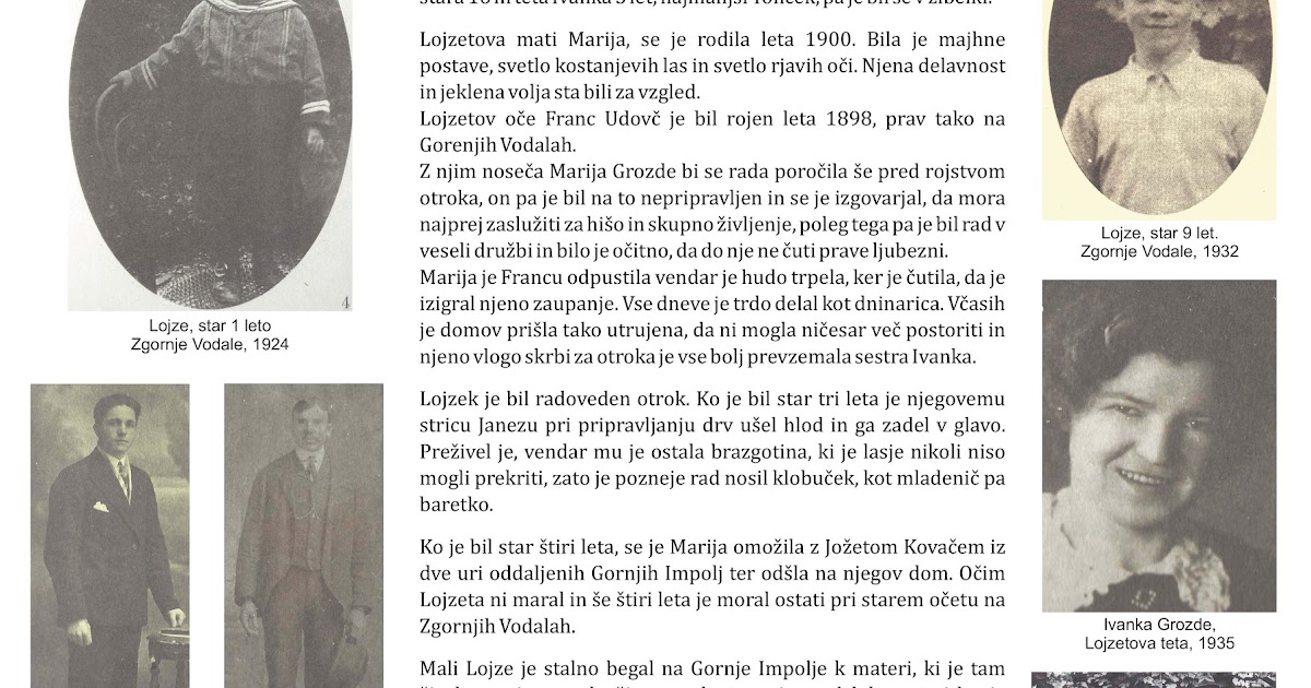 Blaženi Lojze Grozde: Zgornje Vodale