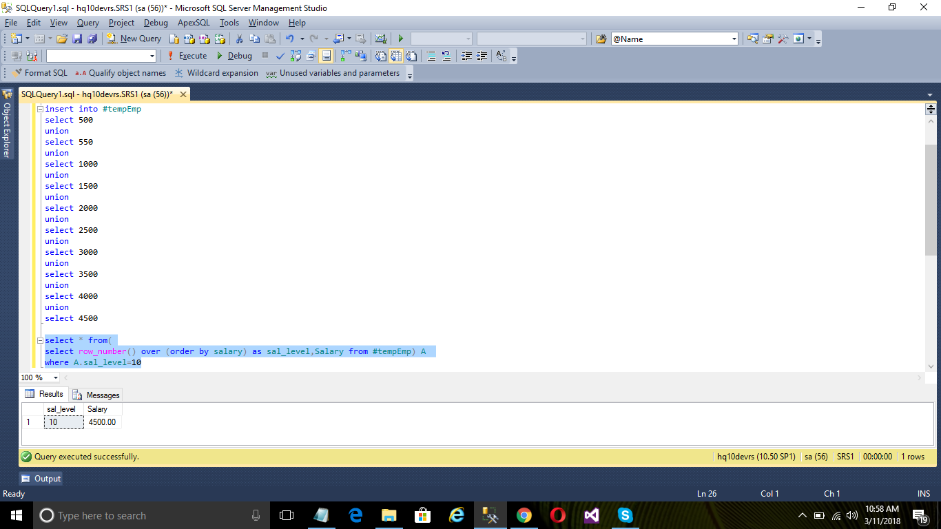 SubsDotNet Get 10th nth Max Salary Of Employee In SQL Server subsdotnet-get-10th-nth-max-salary-of-employee-in-sql-server