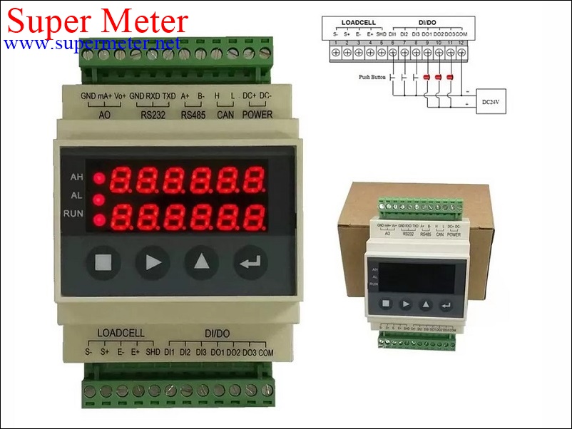 Bộ hiển thị loadcell RS232 RS485 Modbus BS106-B60(L) ~ Super Meter Việt Nam