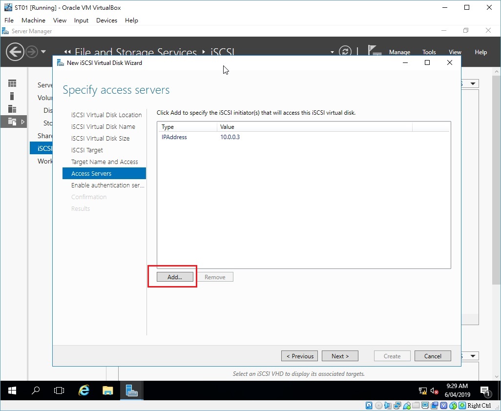 JamesPCSchool: Failover Cluster Chapter 2 - iscsi Storage