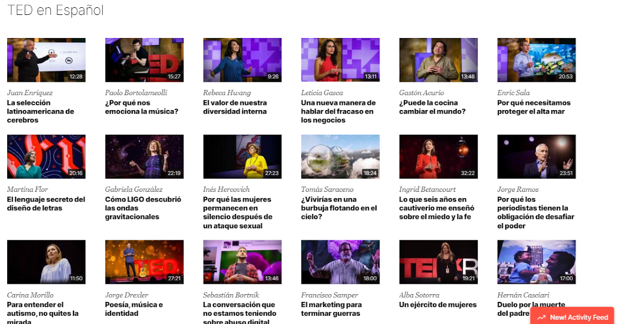 ORIENTANDO DESDE CASA: CHARLAS TED EN ESPAÑOL