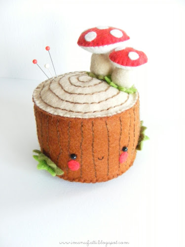 Bugs and Fishes by Lupin: Guest Post: Felt Tree Stump Pincushion Tutorial