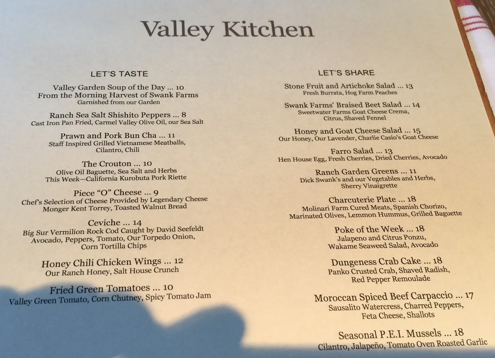 GREAT EATS HAWAII: VALLEY KITCHEN - CARMEL VALLEY RANCH