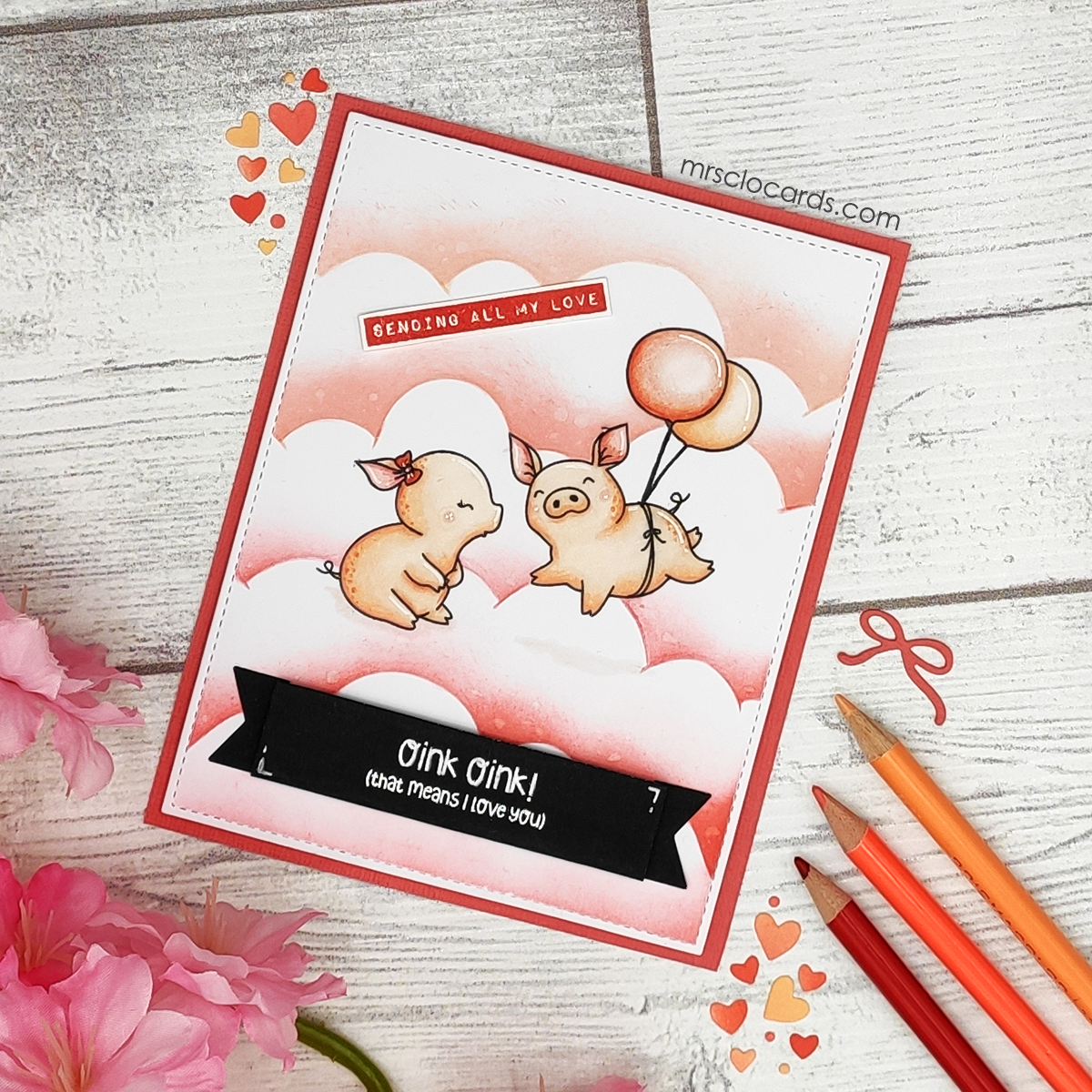 Oink Oink! I love you card - Handmade cards by Claudia Mauri