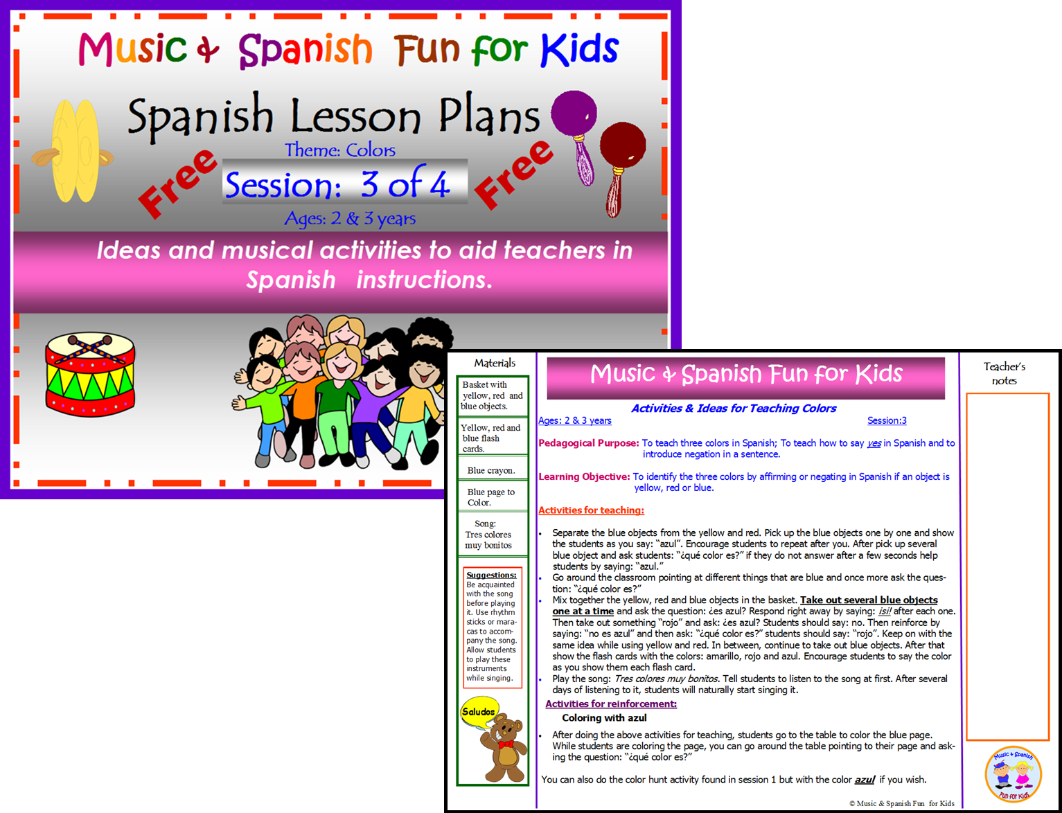 Music and Spanish Fun: Free Spanish Lesson Plan 3