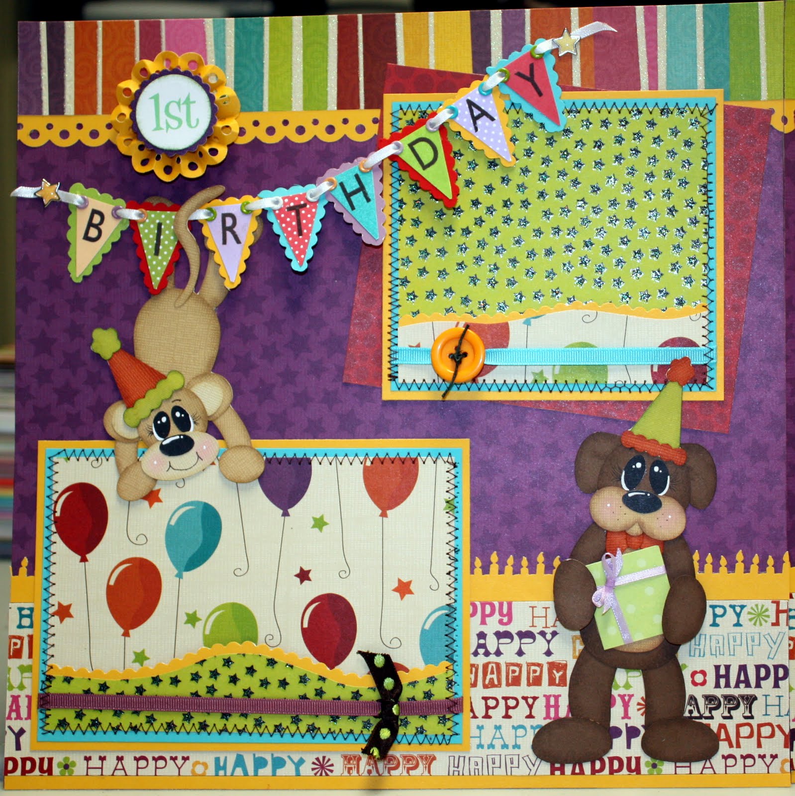 Precious Memories by Julie: 1st Birthday Layout