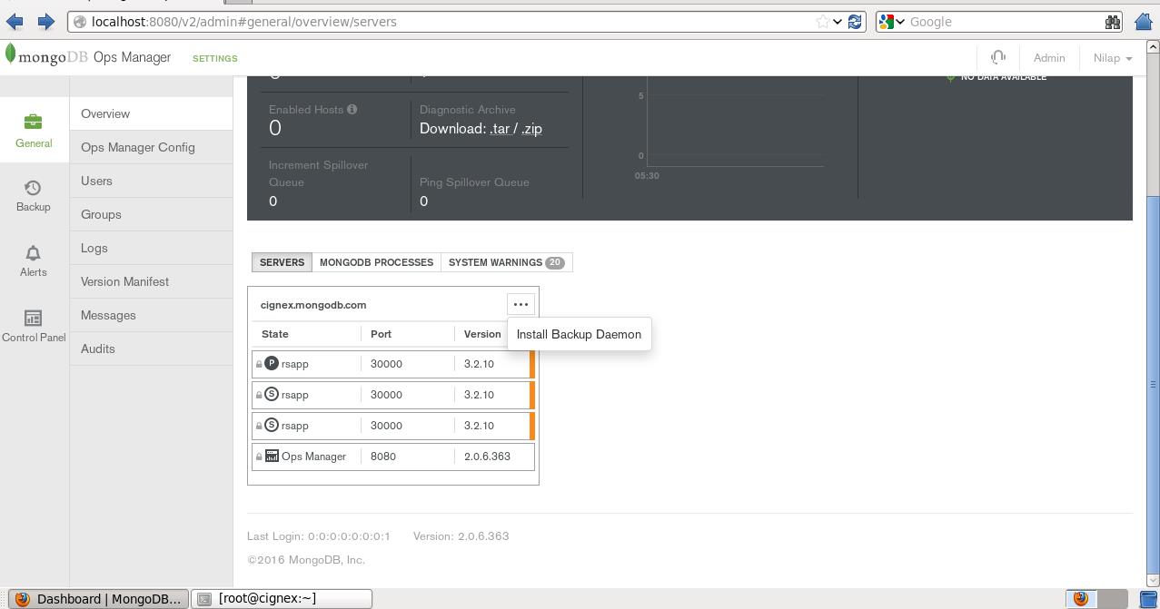 MongoDB: Opsmanager setup with MongoDB from scratch with CentOS 6.5