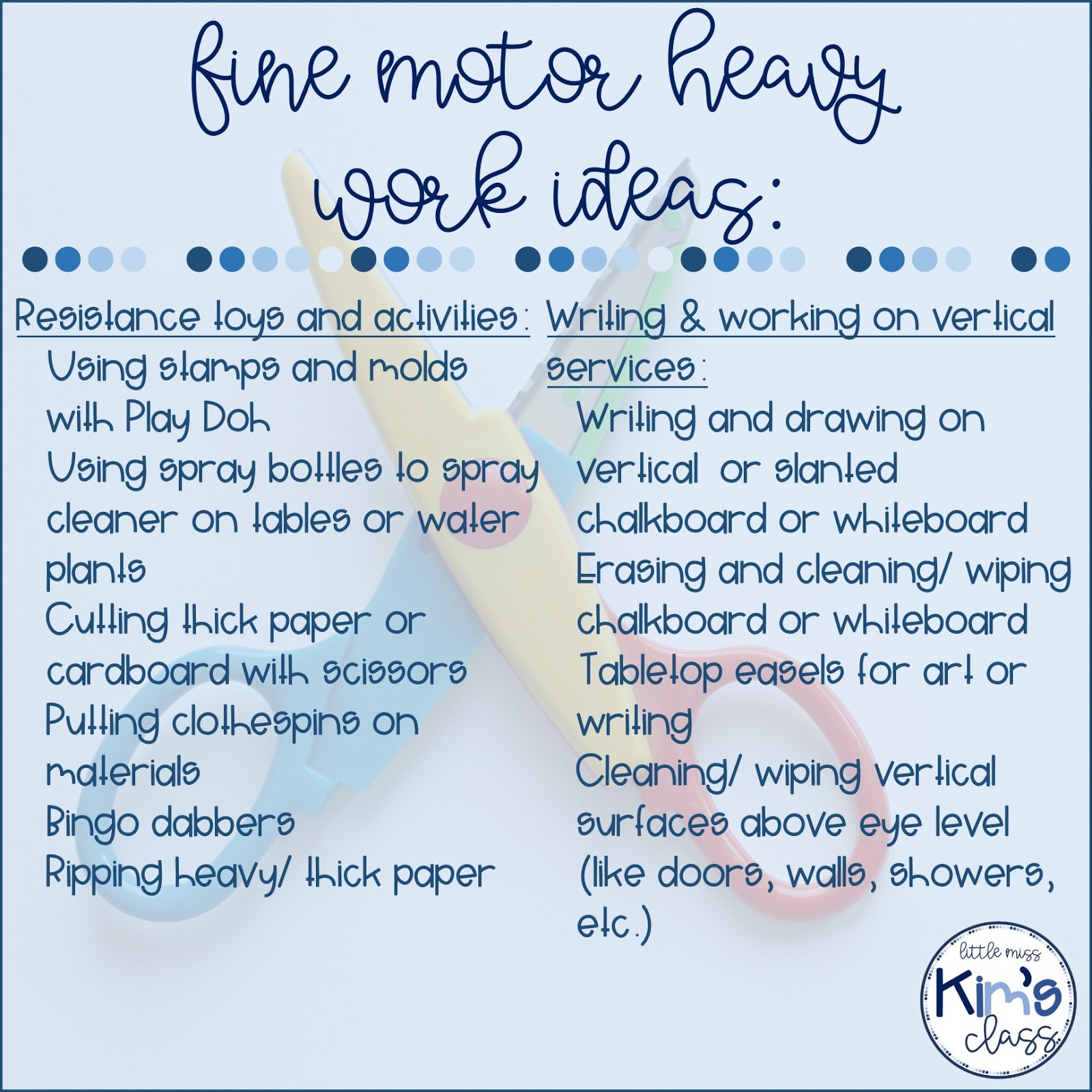 Little Miss Kim's Class: Ideas for HEAVY WORK in the classroom