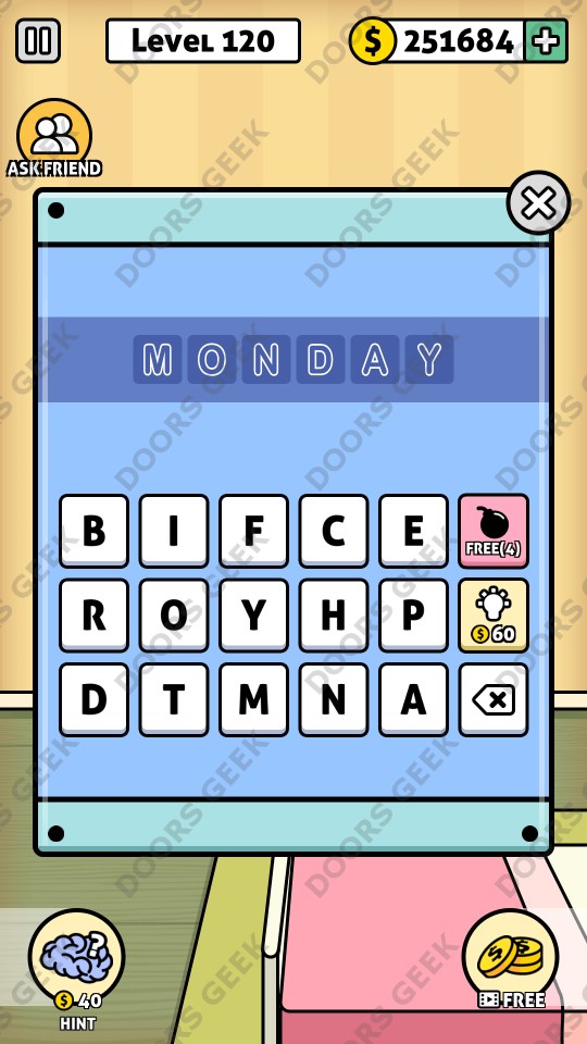 Escape Room: Mystery Word Level 120 Answer ~ Doors Geek