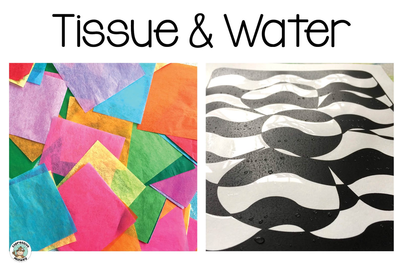 Op Art Flower: Tissue Paper Bleeding Art - Expressive Monkey