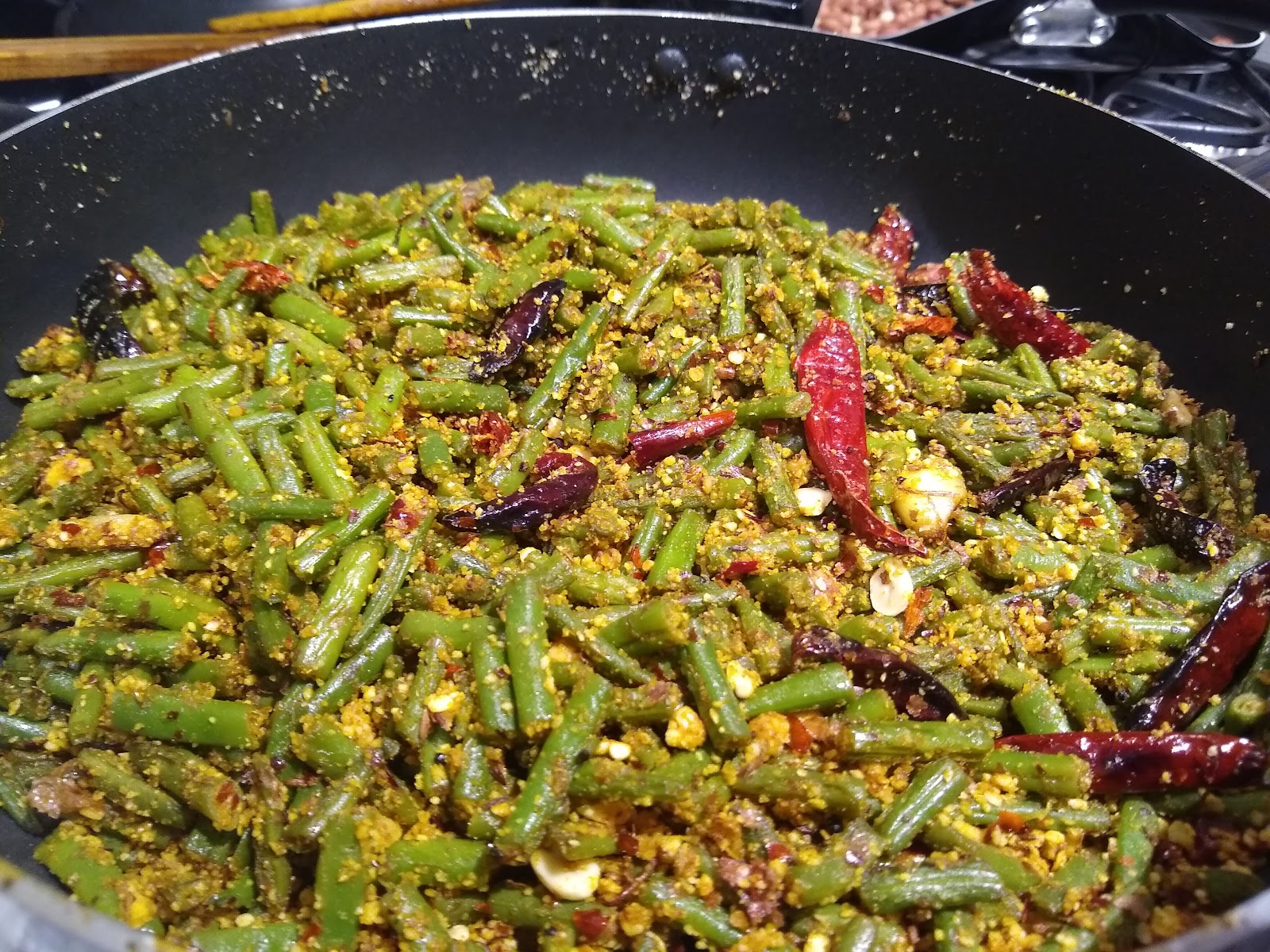 Recipe - Beans Peanut powder fry