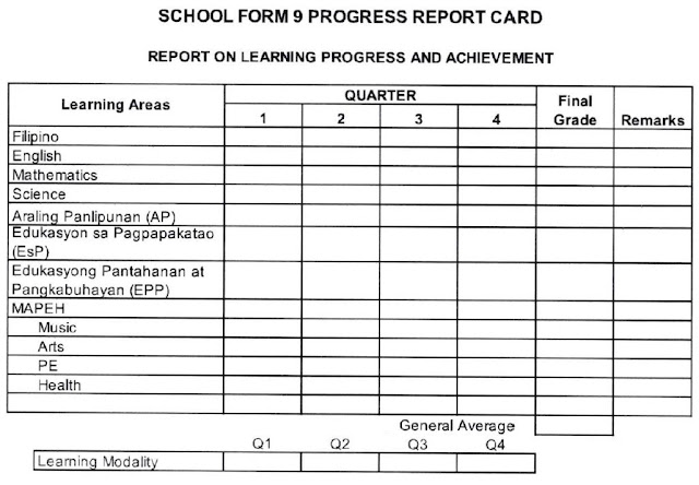 DepEd School Form 9 (SF9 in the time of COVID-19 (SY 2020-2021) - DepEd ...