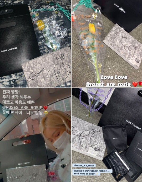 Black Pink's Rose gifts her staff YSL