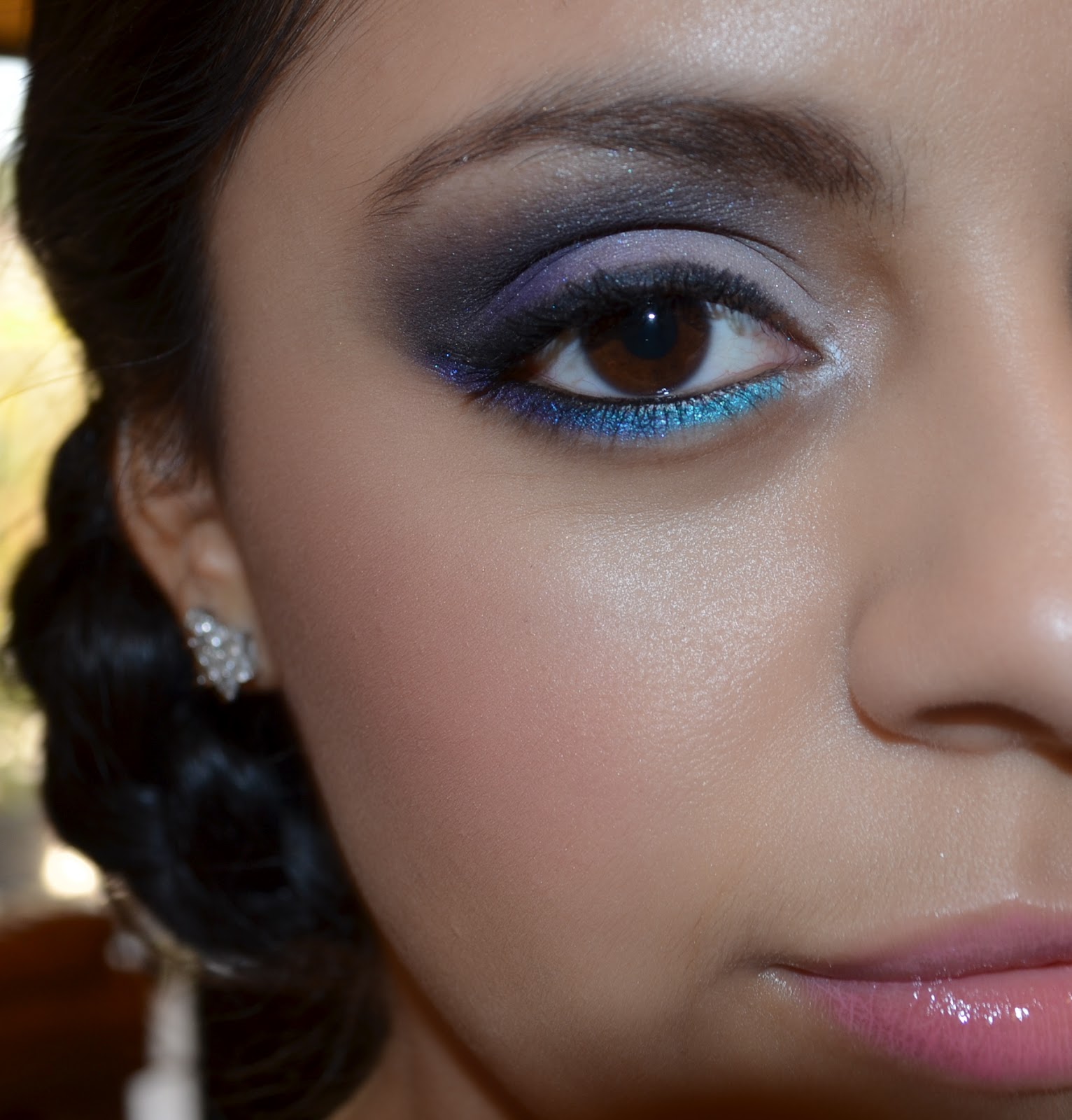 Adorned Faces Makeup: Exotic Smokey Eyes & Braided Bun