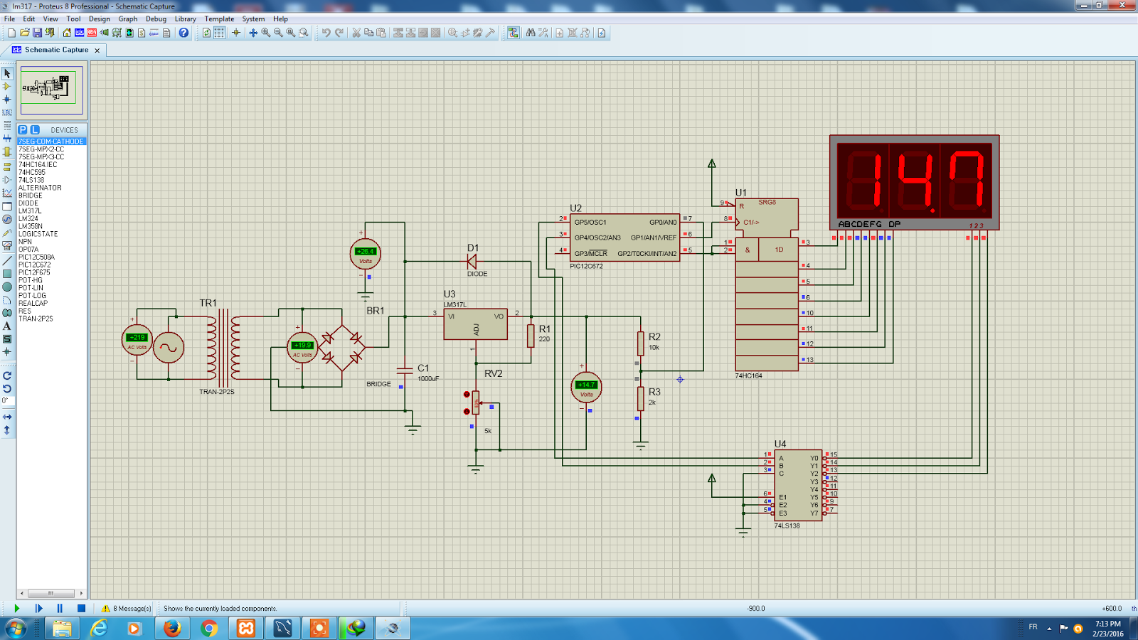 Adjustable low-cost digital power supply (1.3V ~ 25V) proteus simulation Adjustable low-cost digital power supply (1.3V ~ 25V) proteus simulation