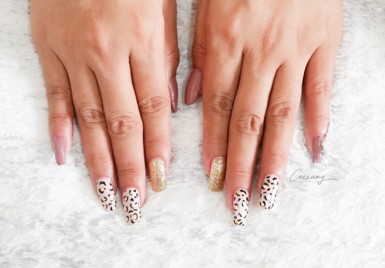 CESSANG NAIL ART COLLECTION - GOLD & BLACK LEOPARD GEL MANICURE — Cessa