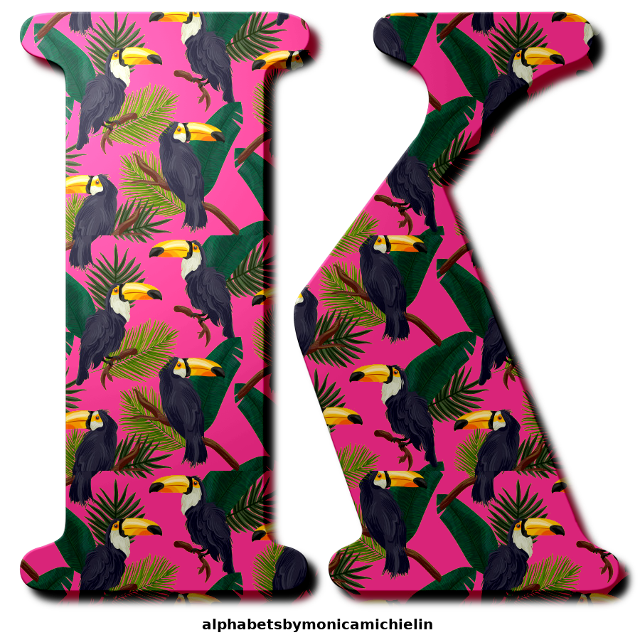 M. Michielin Alphabets: TOUCAN ALPHABET PINK BACKGROUND, NUMBERS, ICONS ...