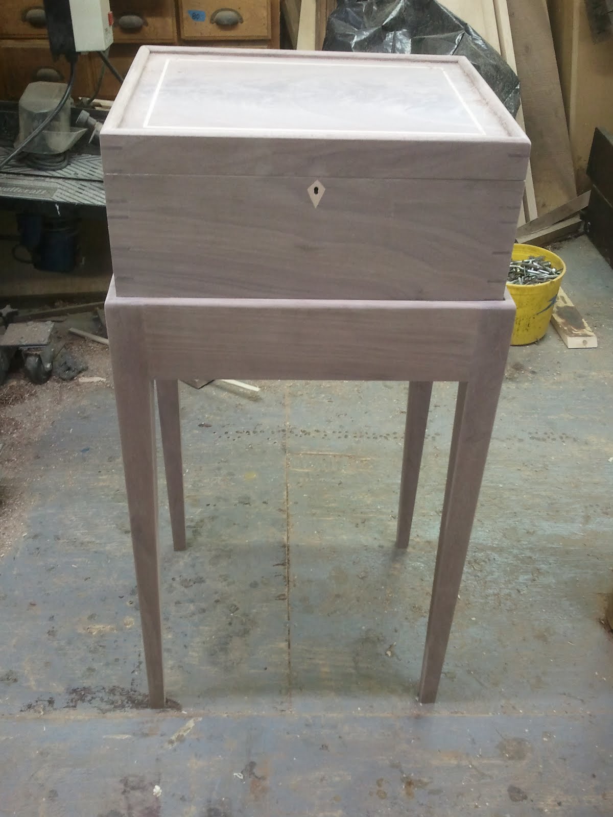 John Mark Power, Antiques Conservator: Walnut and Maple Jewelry Box (2011)