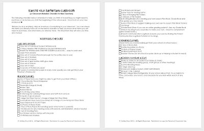 The Real Teachr: Classroom Materials Checklist