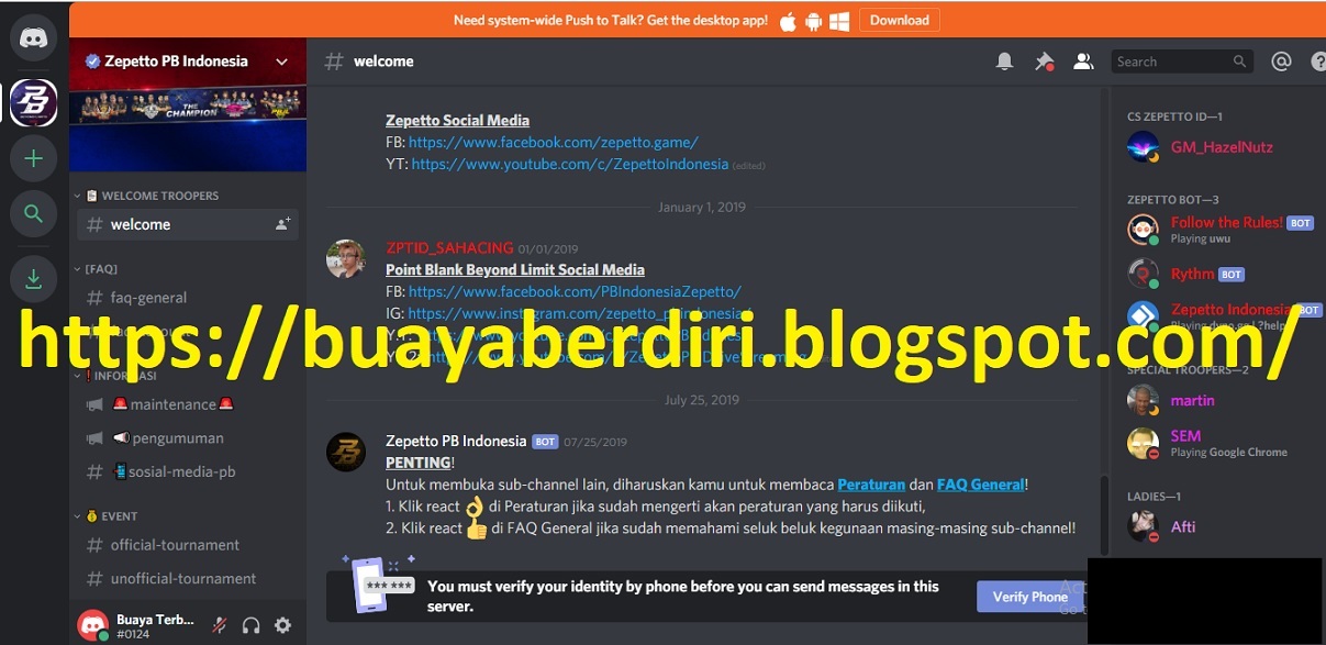 Discord Zepetto | Live chat PB Zepetto Indonesia - Cara chat GM PB ...