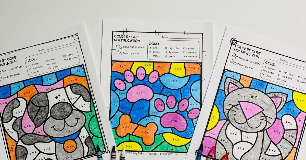 An Apple For The Teacher: Pets Color By Number Worksheets
