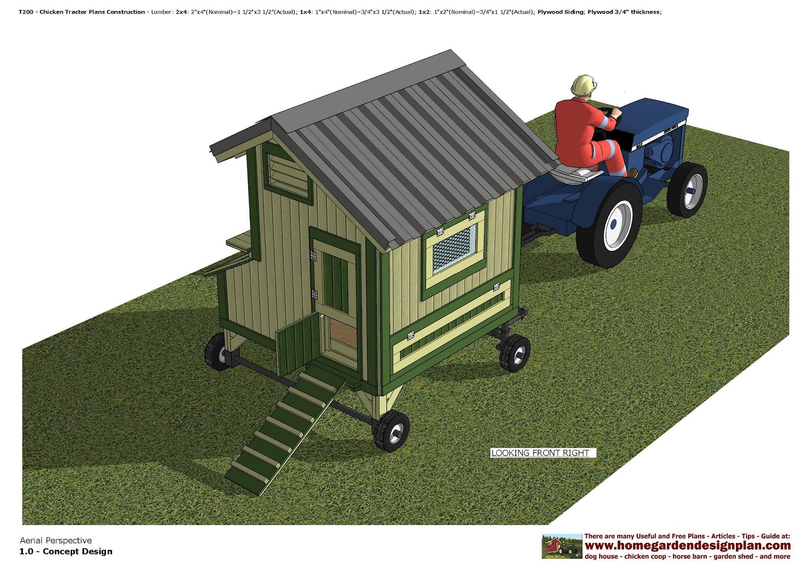 home garden plans: T200 - Chicken Tractor Plans Construction - Chicken ...