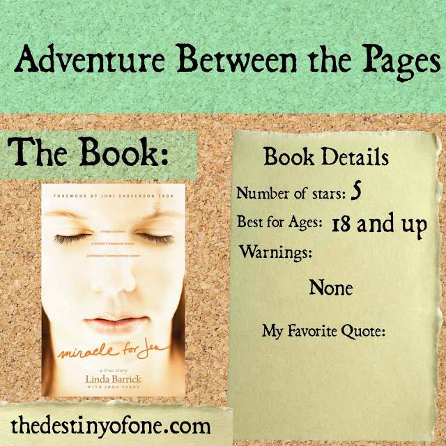 The Destiny of One: Book Review and giveaway: Miracle for Jen by Linda ...