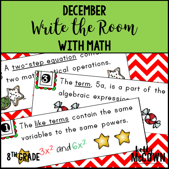 Kelly McCown: December WRITE THE ROOM with Math - Grades 6, 7, 8