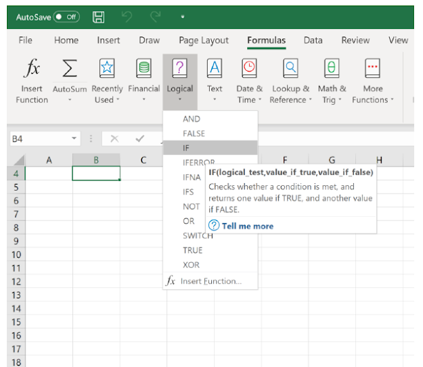 Basic Excel Groups Formula