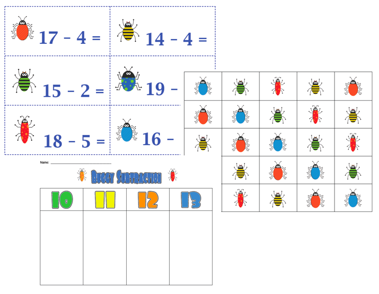 My Heart Belongs in First: My First Freebie - Buggy Subtraction