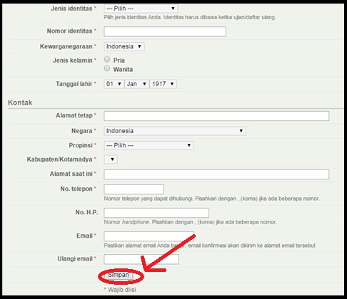 1. Membuat account di situs penerimaan UI