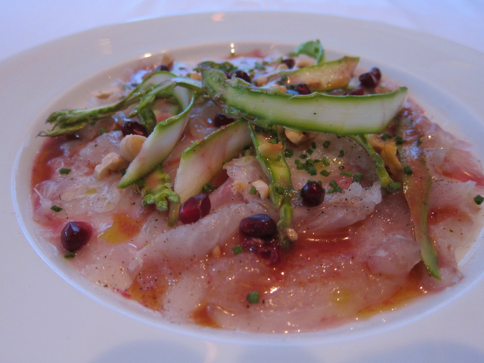 CoCo Celine: Red Snapper Carpaccio,with aspargus, pomegranate and ...