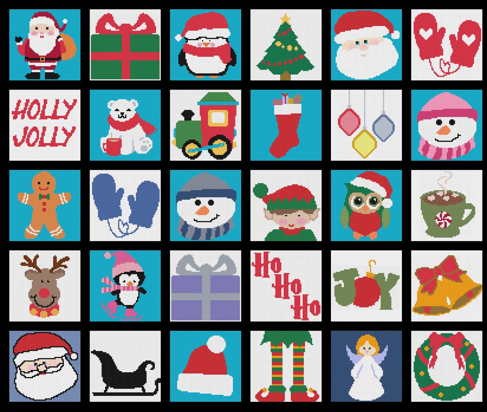 Grandma Duck Designs: Christmas & Winter Graphghan Blocks