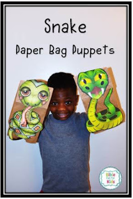 Snake Paper Bag Puppets | Bible Fun For Kids