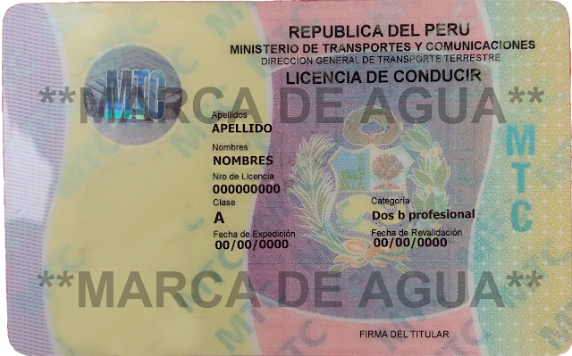 venta de cedulas y documentos: Licencia de Conducir Peruana - Plantilla ...