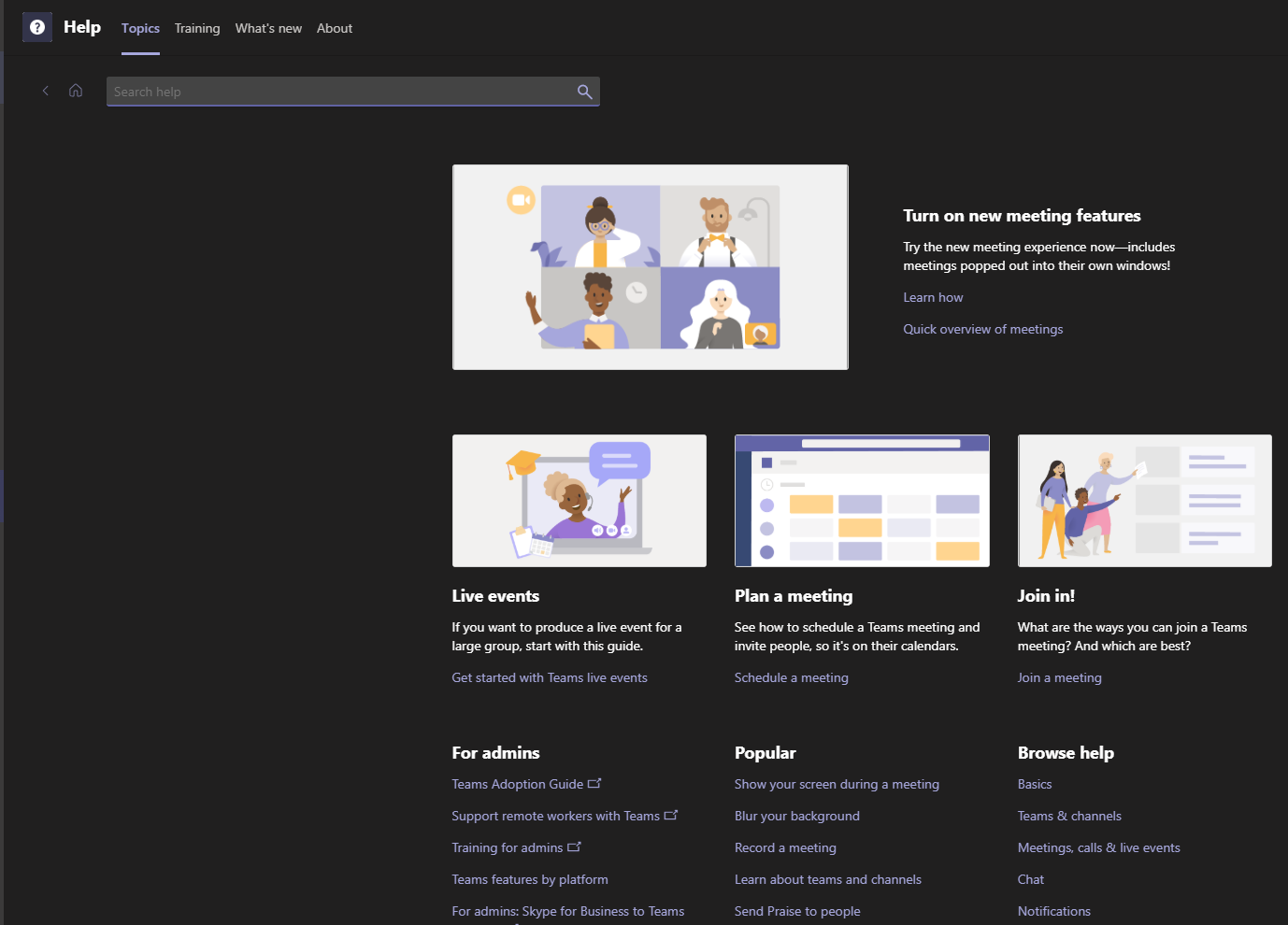 Microsoft Teams and UC from my point: Teams and HELP function