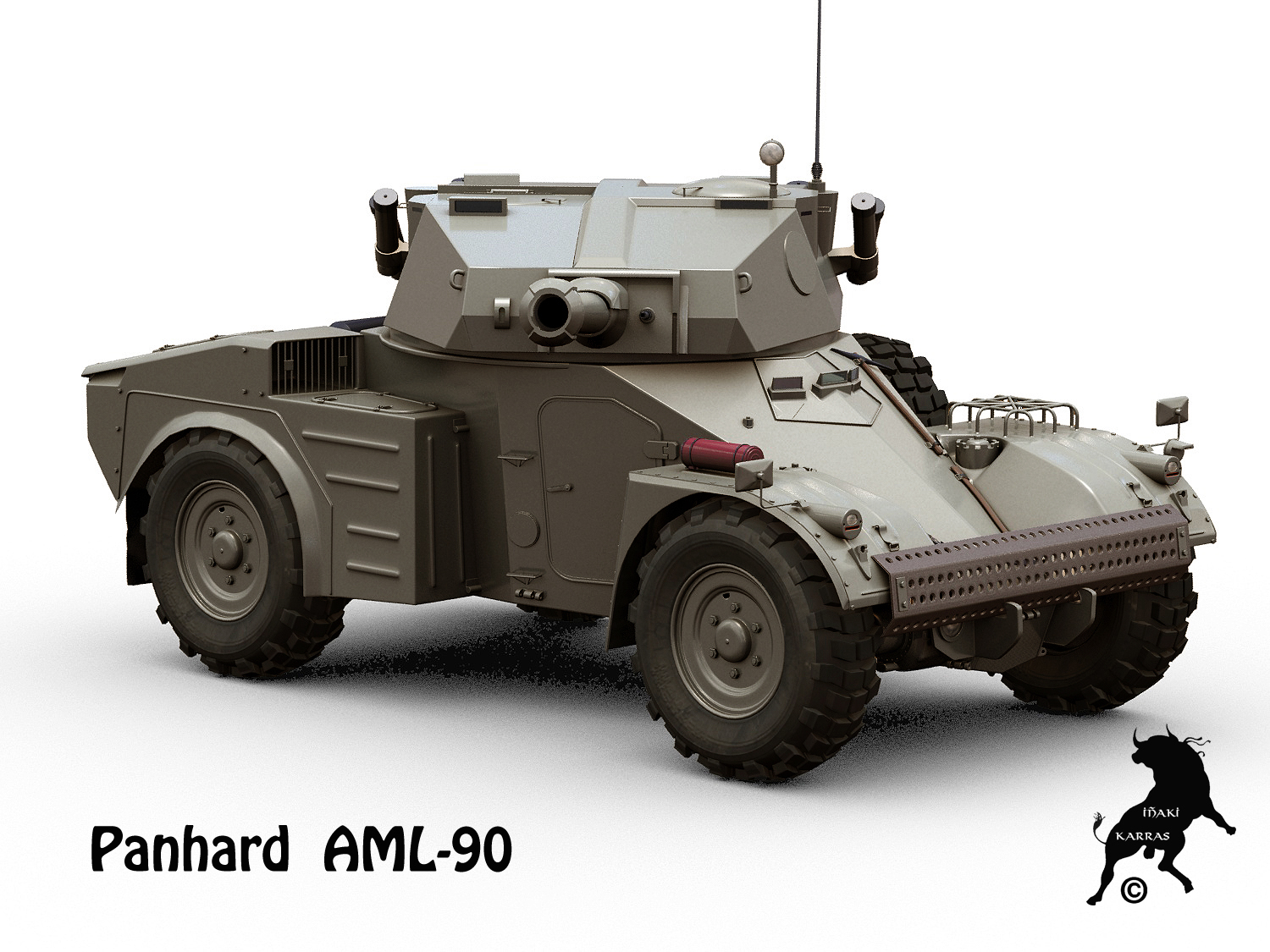 Modelos 3D: Panhard AML 90mm