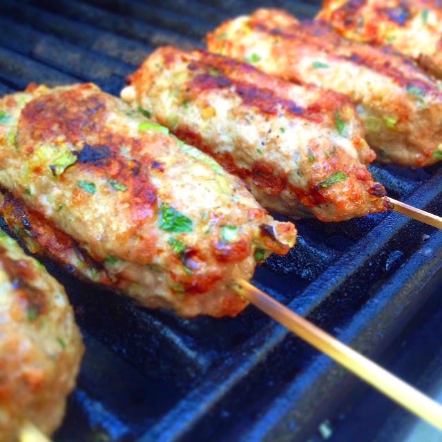 Delish Dish Cooks: Turkey Kofta over Quinoa "Tabbouleh" with Feta
