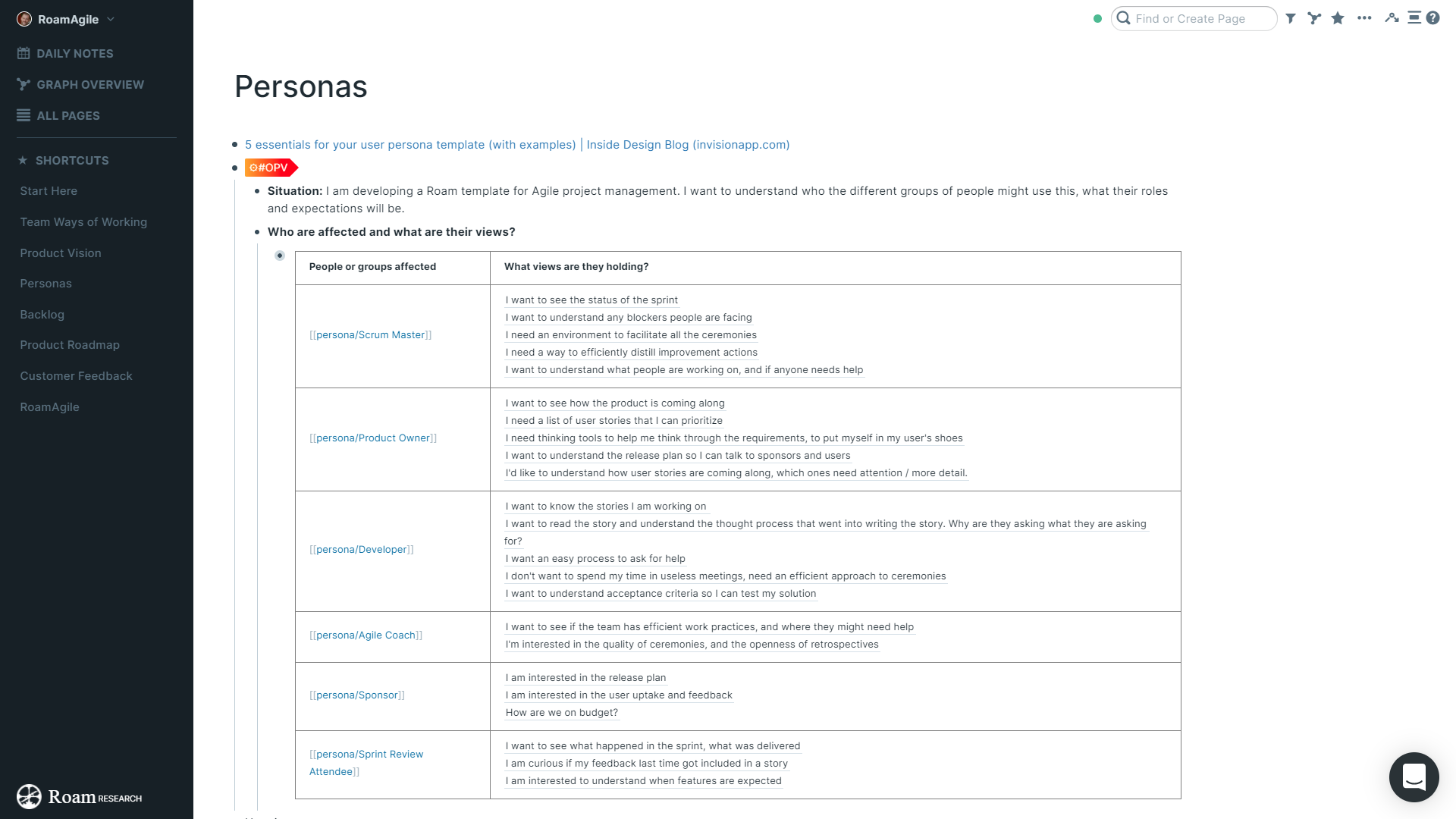 Agile Product Management in Roam - Part 2