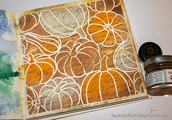 Layers of ink: Pumpkin Art Journal Page
