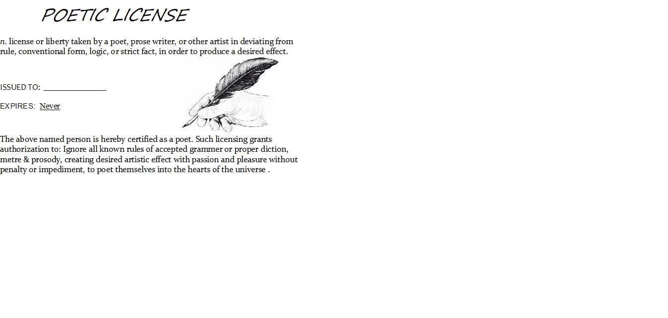 Poetic License