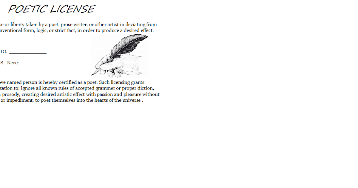 Poetic License