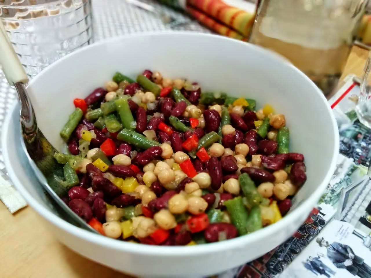 Mamatouille: sweet-and-spicy three-bean salad