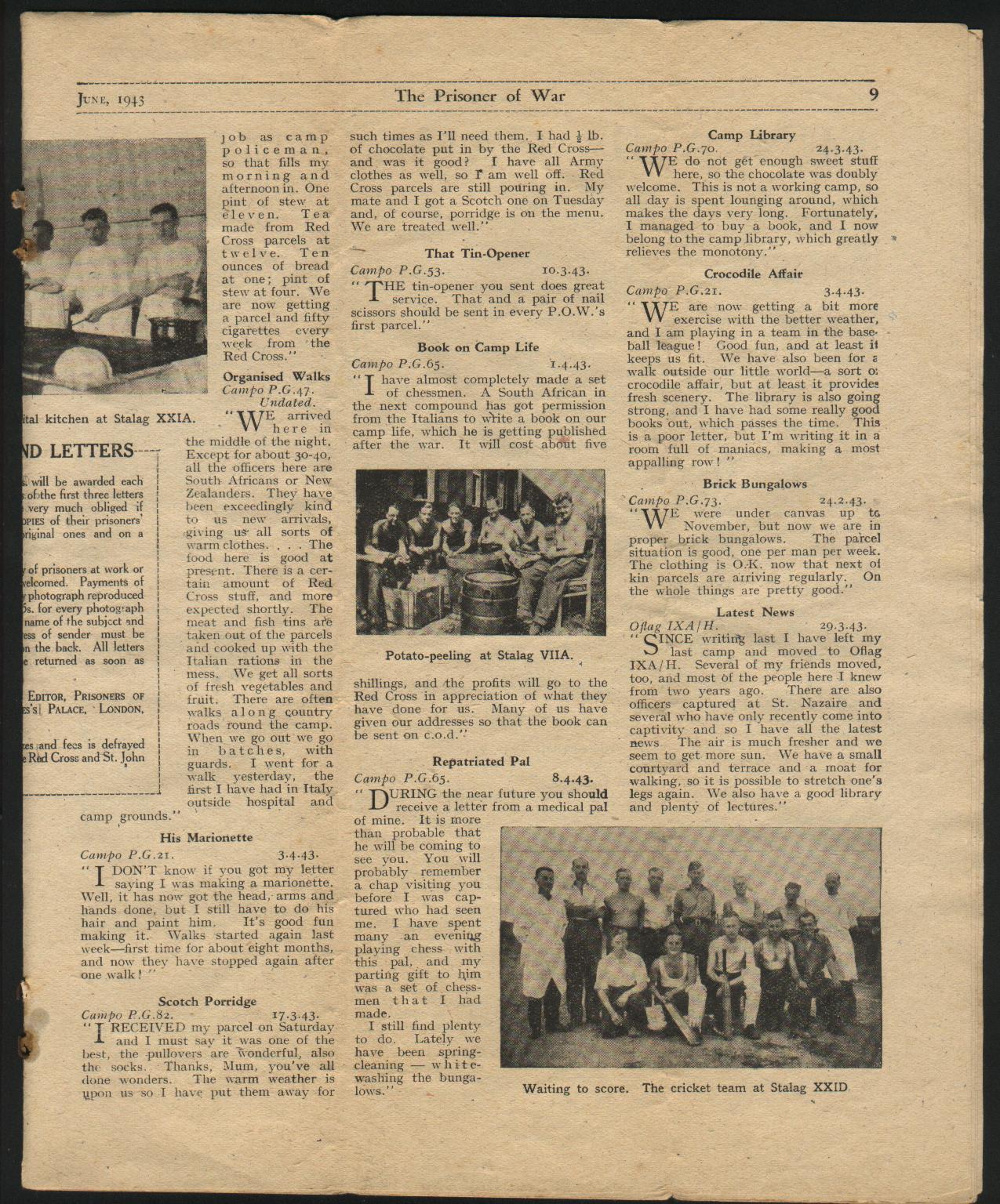 WWII Memories: Red Cross Journals - Volume 2, No. 14, June 1943